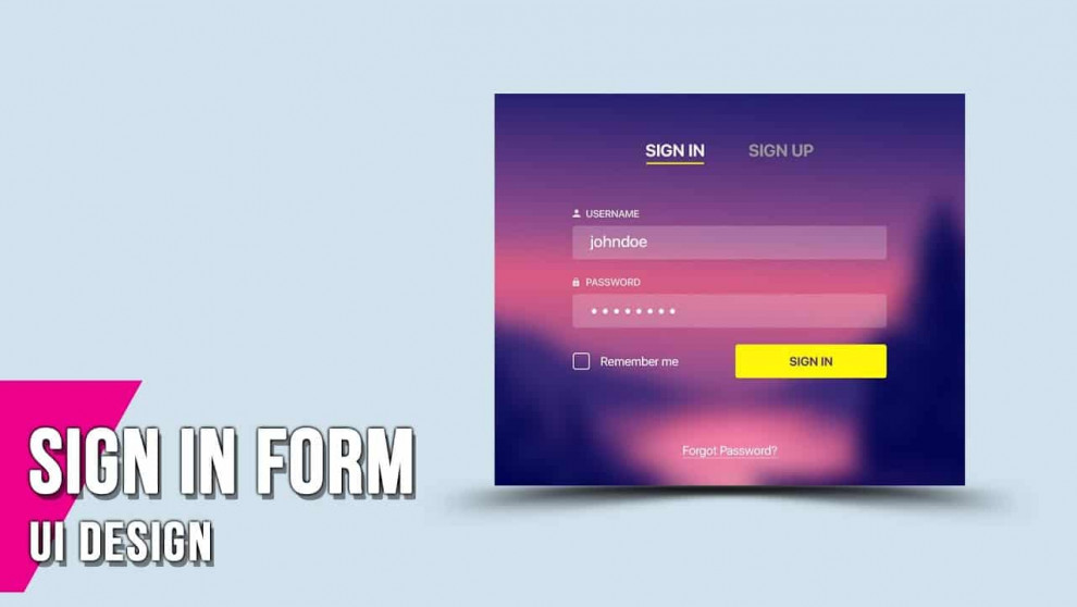 UI Design - cách tạo form đăng nhập - thủ thuật Photoshop